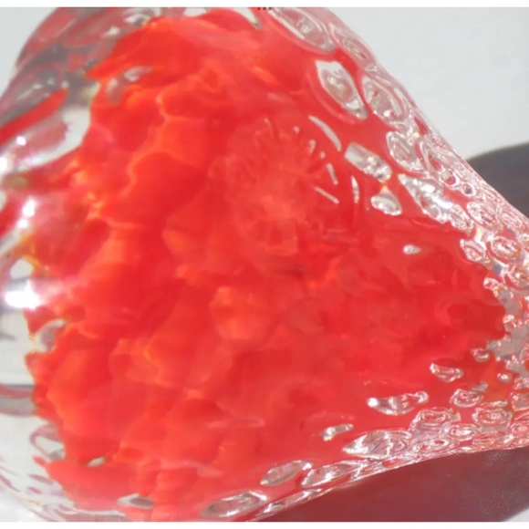 Anton | Art | Anton Intaglio Red Iridized Glass Strawberry Art Glass ...